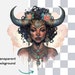 Taurus Woman Watercolor PNG, Black Girl Zodiac, Afro Goddess Magic ...
