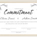 Modern Commitment Certificate, Calligraphy Commitment Certificate, Leaf ...