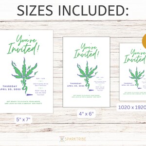 Cannabis Invitation, Weed Party, 420 Celebration Day, Editable Card ...