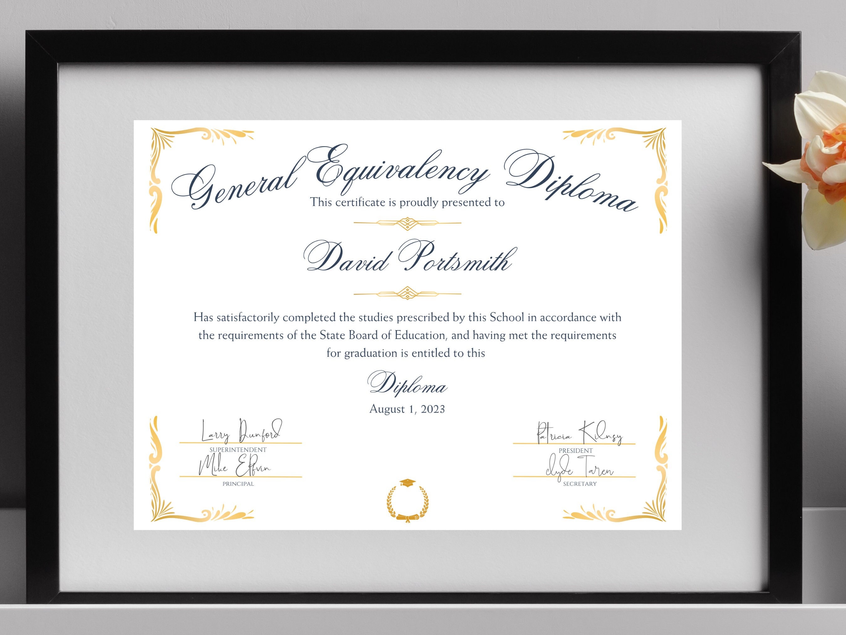 GED Diploma Certificate, Editable and Printable Template, US Ltr, Add ...