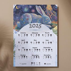 Rabbit Moon Phase Calendar 2025 PDF, Printable Pdf for Lunar Magic ...