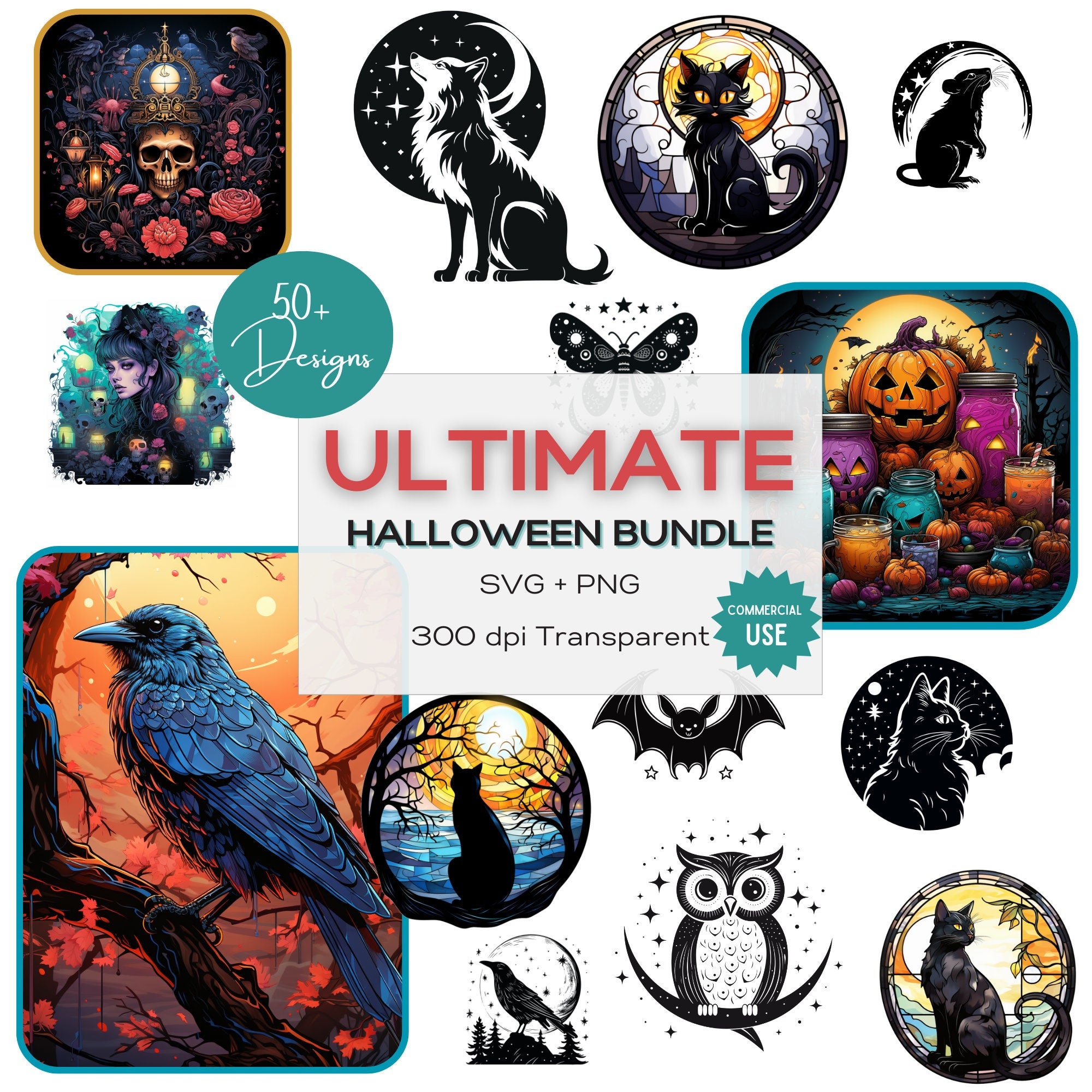 Halloween Svg Bundle, Celestial Svg Bundle, Witchcraft Animals Svg ...