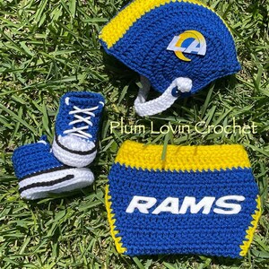 LA Rams Inspired Crochet Outfit - Etsy