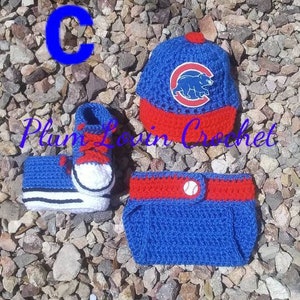 Crochet Chicago Cubs Inspired Outfit, Sports Outfit, Baby Costume Ideas ...