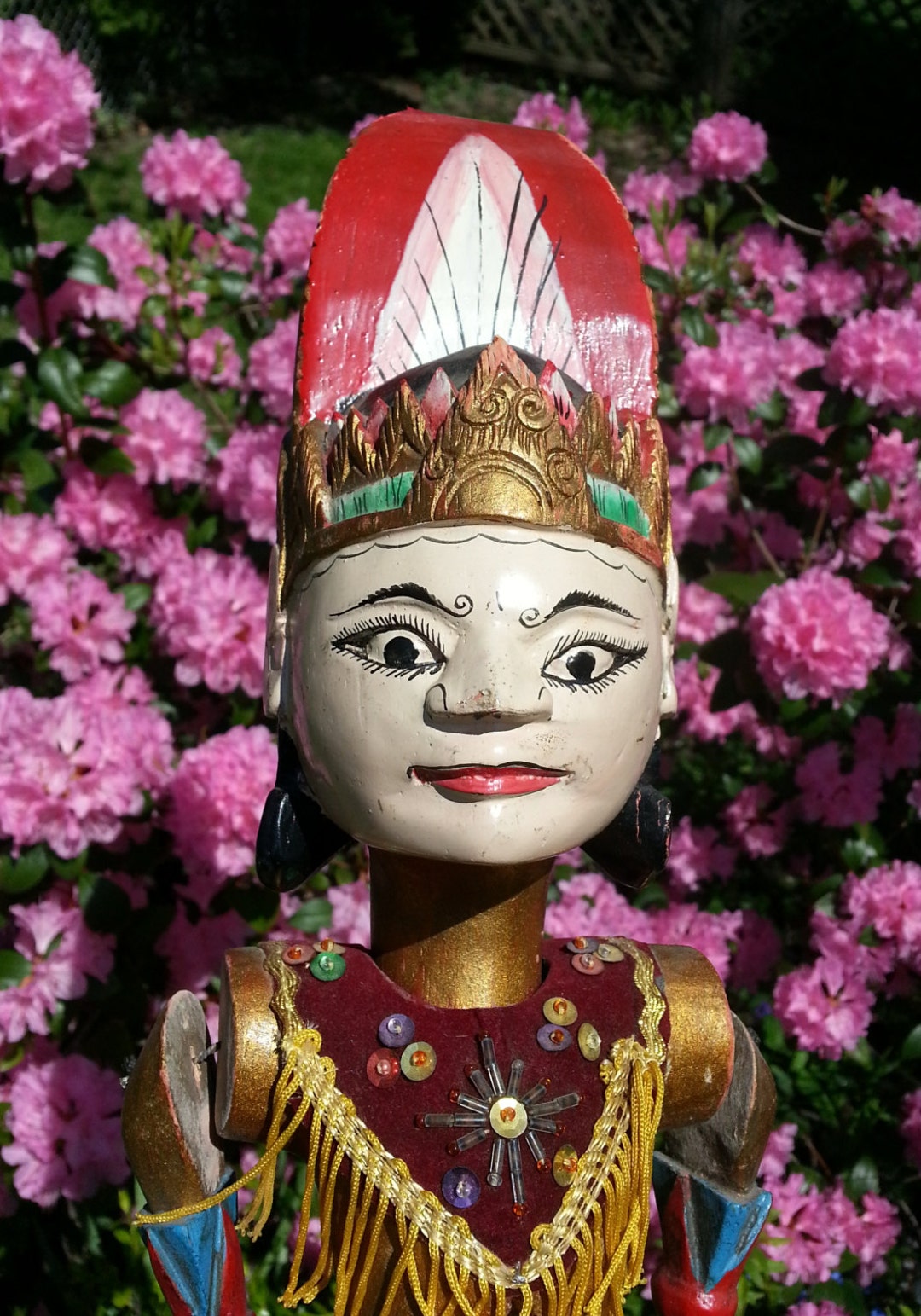 Vintage Indonesian Puppet/marionette - Hand Carved, Painted and Crafted ...