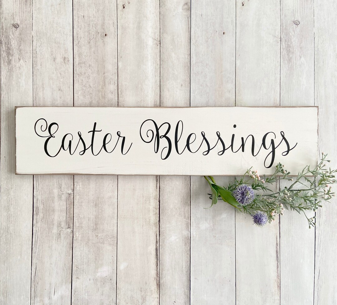 Easter Blessings Sign | Rustic Easter Sign | Wood Sign | Available in 3 ...