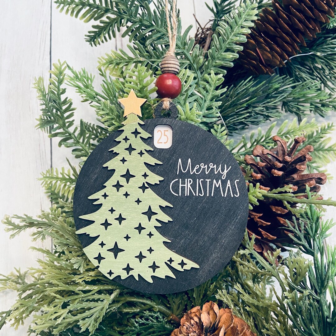 Christmas Tree Advent Ornament | Christmas Ornament | 4"h X 4"w Round ...