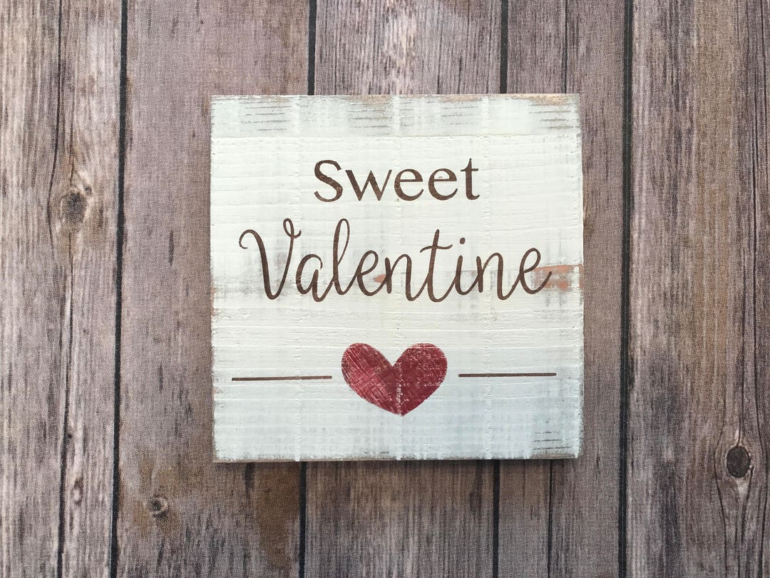 Sweet Valentine White Valentine Tiles Rustic Valentine Signs - Etsy