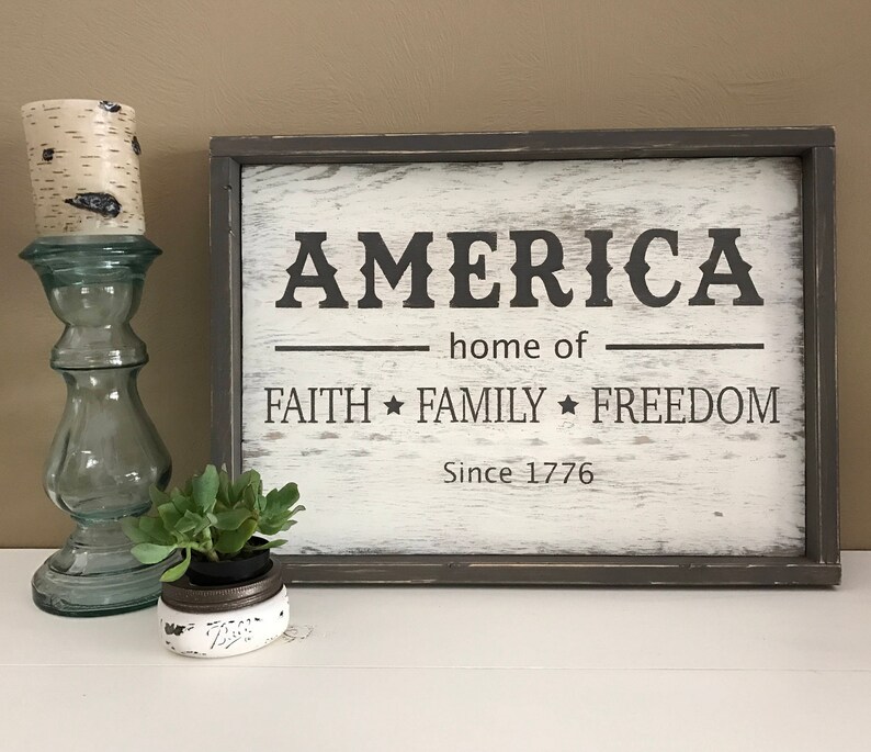 America Home of Faith Family Freedom Sign Farmhouse | Etsy
