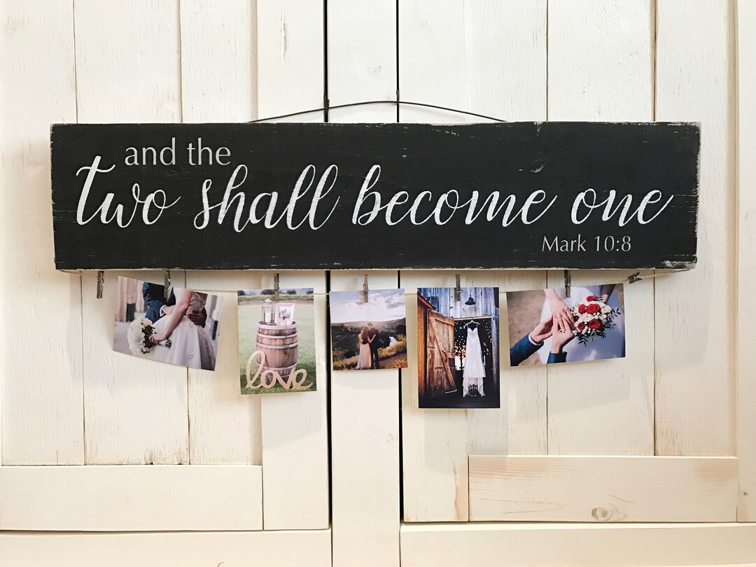 CUSTOM and the Two Shall Become One Photo Holder Sign Wedding Gift 21w ...