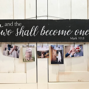 CUSTOM and the Two Shall Become One Photo Holder Sign | Wedding Gift ...