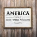 America Home of Faith, Family, Freedom Sign Farmhouse Style Rustic Sign ...