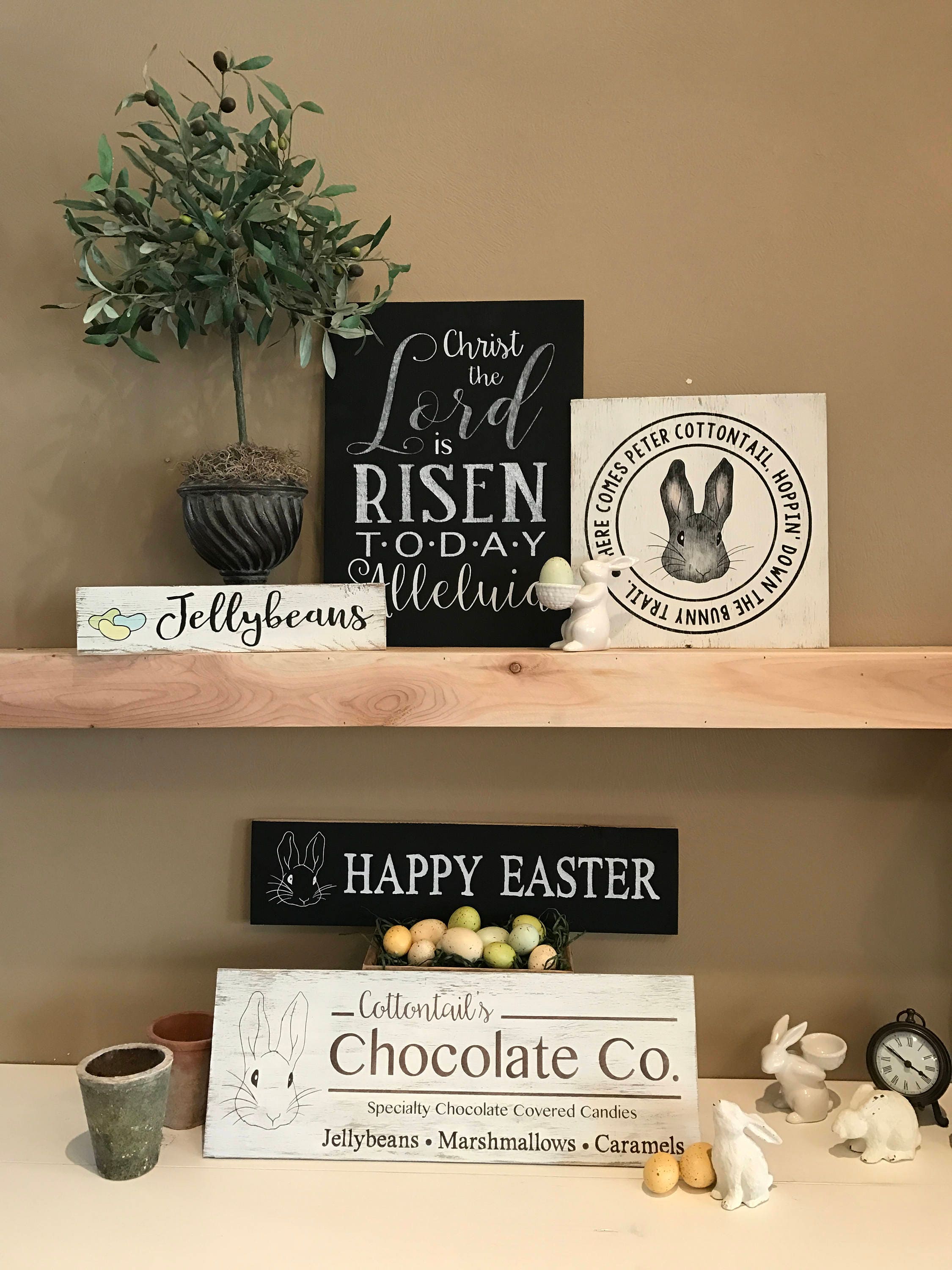 Happy Easter Sign Rustic Easter Sign Chalkboard Style - Etsy UK