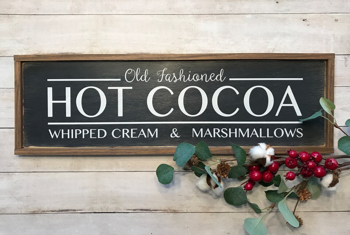 Hot Cocoa Sign Farmhouse Hot Cocoa Rustic Hot Cocoa Sign - Etsy