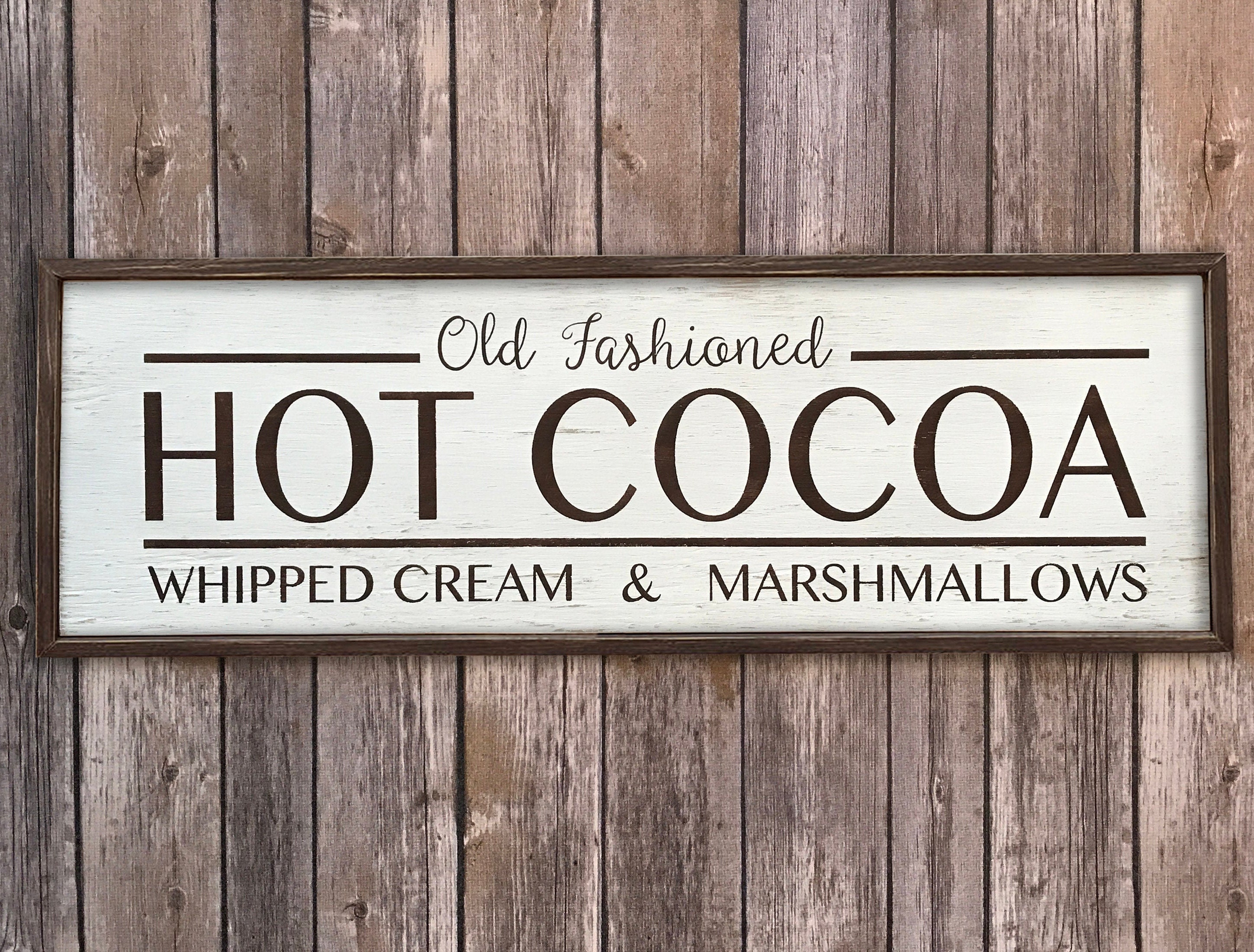 Hot Cocoa Sign | Farmhouse Hot Cocoa | Rustic Hot Cocoa Sign | 6.5" X ...