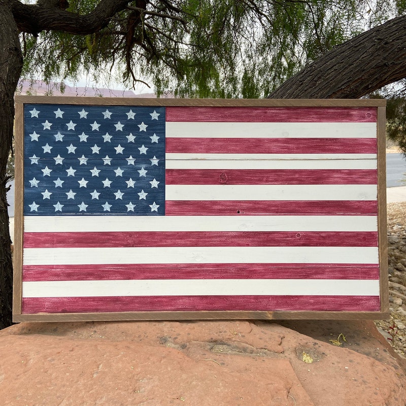 Framed American Flag - Etsy