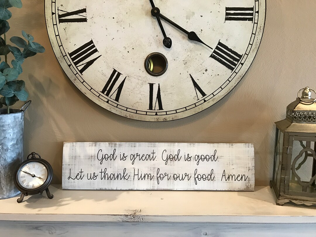 CEDAR God is Great God is Good Sign | Table Prayer Sign | 5.5"h X 21"w ...