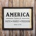 America Home of Faith, Family, Freedom Sign Farmhouse Style Rustic Sign ...