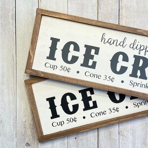 CUSTOM Rustic Hand Dipped Ice Cream Sign | Farmhouse Ice Cream Sign ...