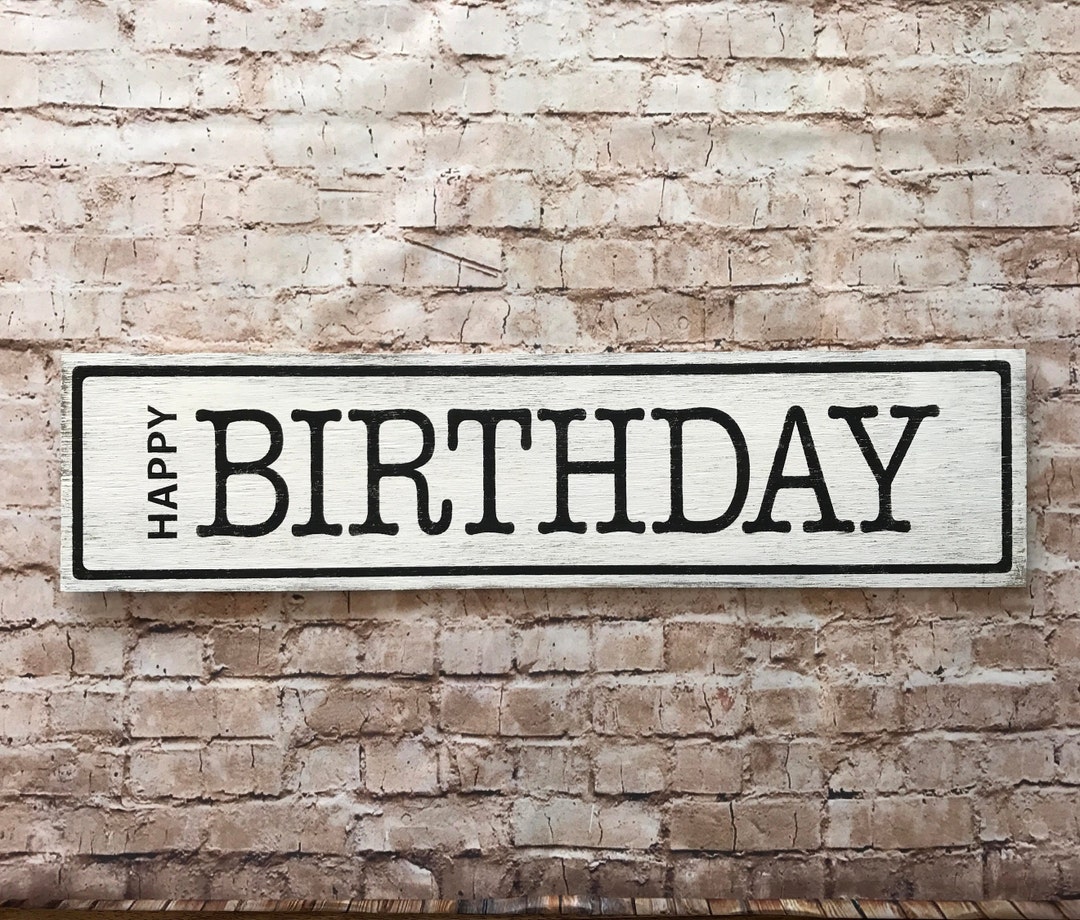 CEDAR Happy Birthday Sign | Wood Birthday Sign | 5.5"h X 20"w - Etsy