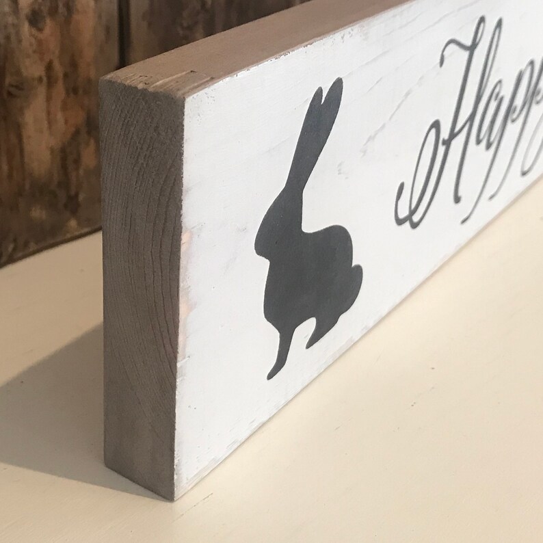 Happy Easter Sign Wood Easter Sign Bunny Sign Farmhouse - Etsy