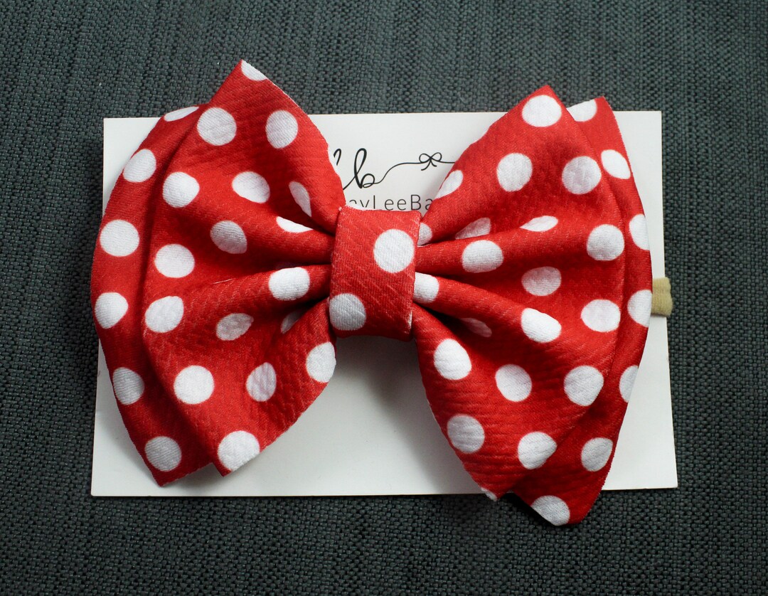 Red Hair Bow, Big Messy Bow, Girls Bow Headband, Textured Hair Bow ...