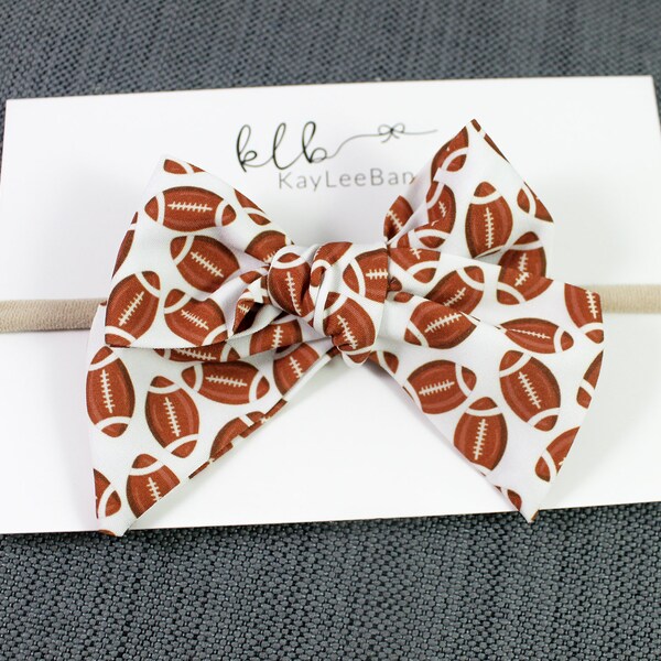 Football Hair Bow - Etsy