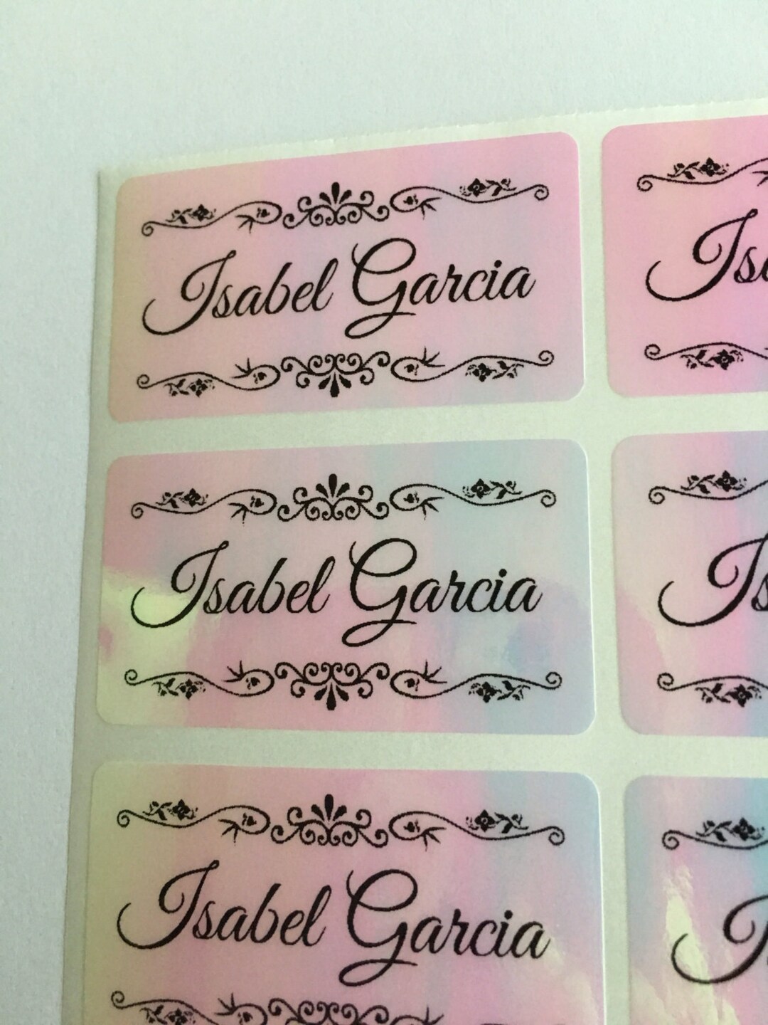 60 Custom Personalize Iridescent Waterpoof Product Shop Labels Stickers ...