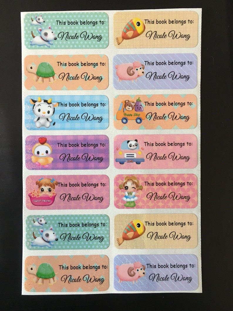 56 Custom "this Book Belongs To" Kids Sticker Labels - Etsy