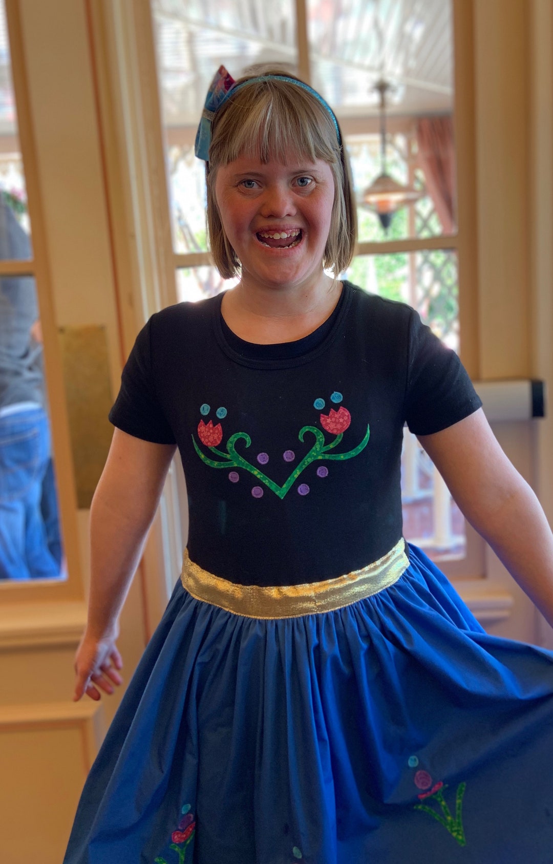 Anna From Frozen Comfy T-shirt Dress for Big Girls, Sizes S (6-7) M (8 ...