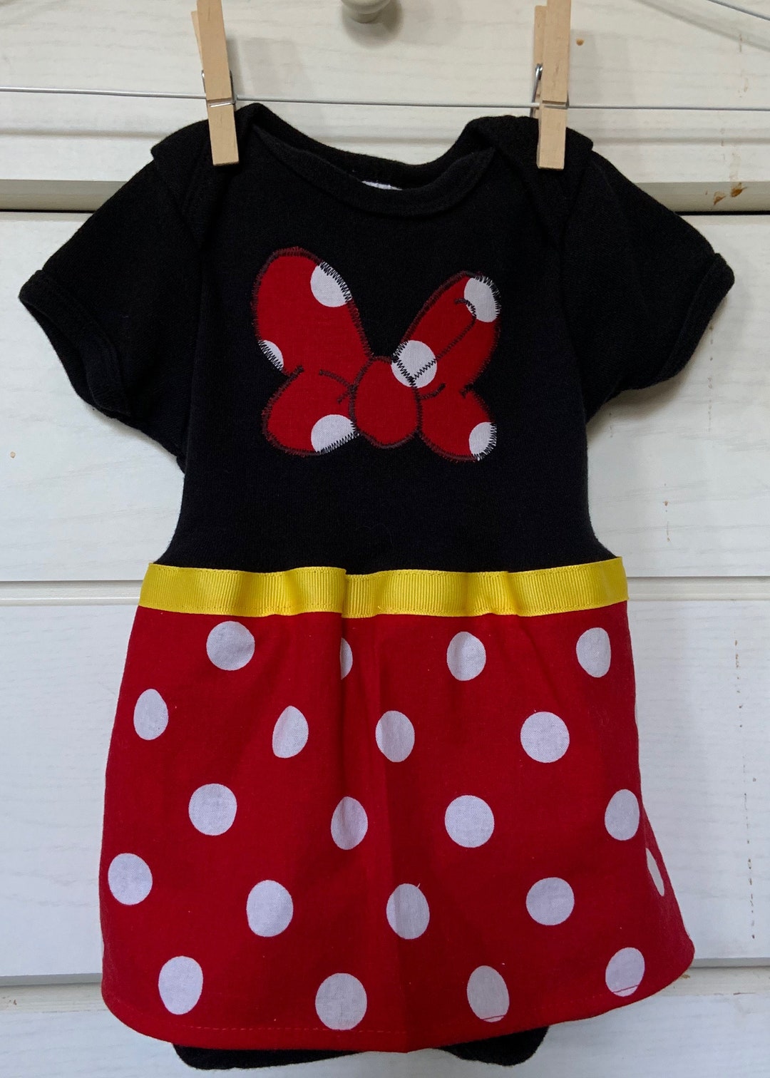 Minnie Mouse-inspired Baby Bodysuit, Sizes Newborn, 0-3 Months, 3-6 ...