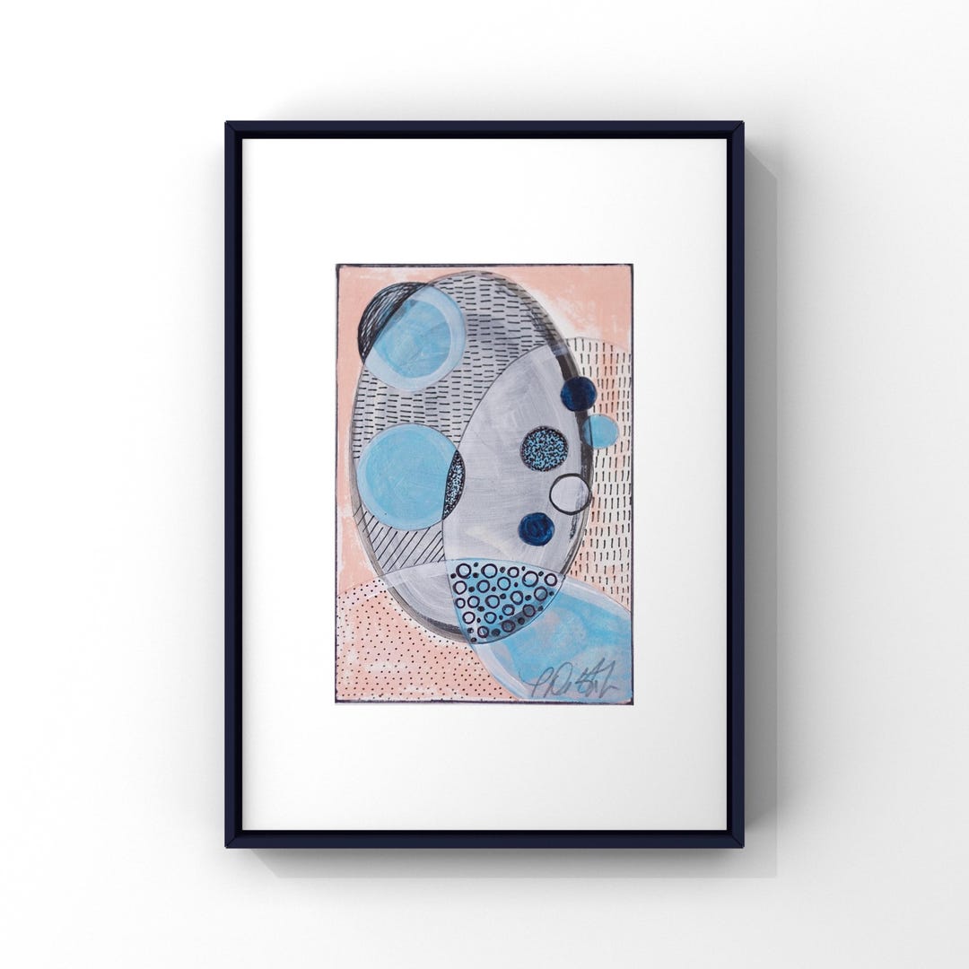 Colorful Abstract Drawing/painting on 10 X 8" Paper: Modern Home Decor ...