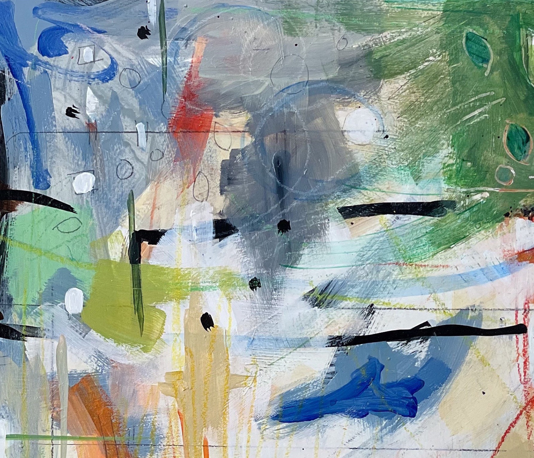 Modern Abstract Acrylic Painting on Cradle Board - 12x12" - Etsy