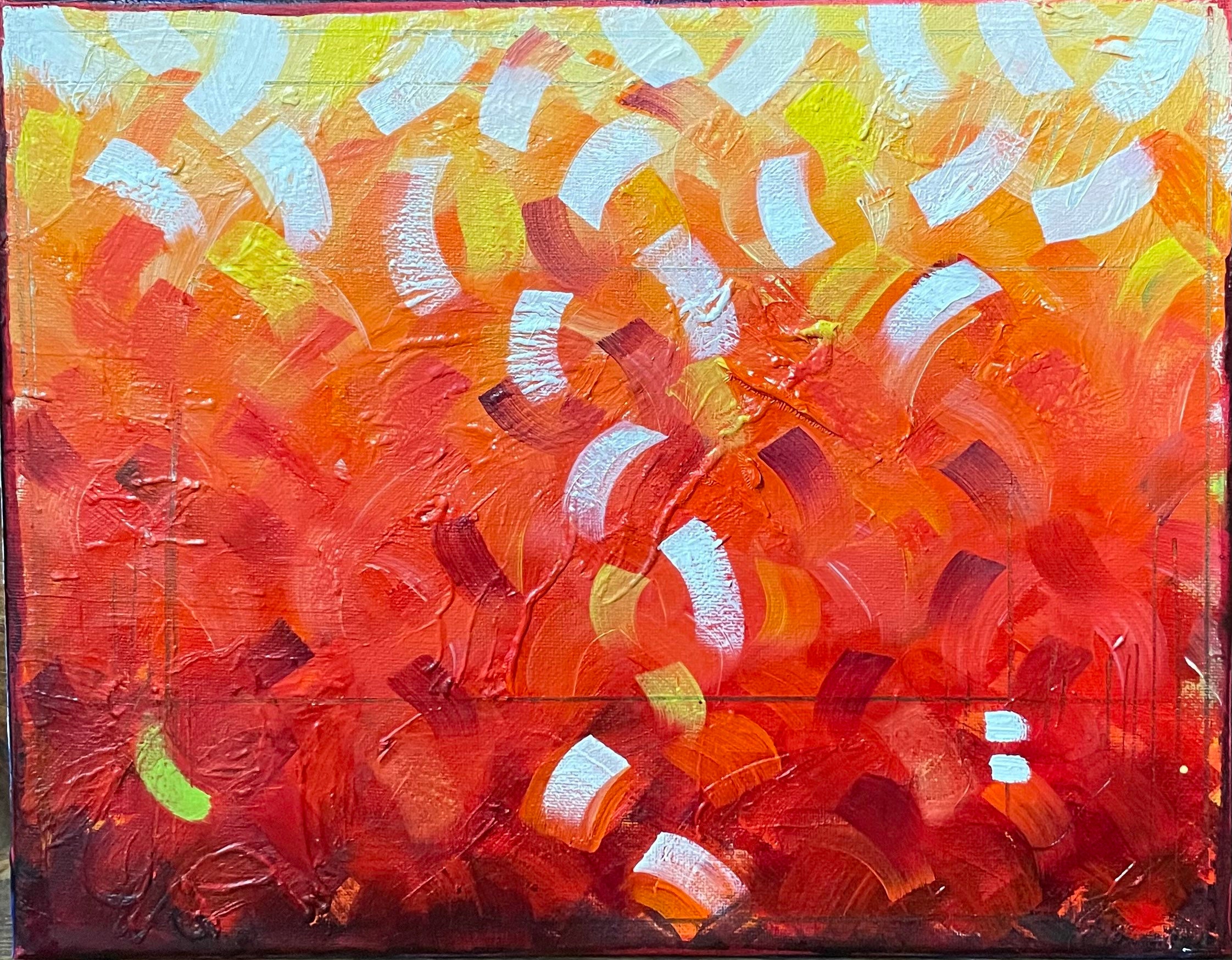 Abstract Oil Painting, Red Art, Contemporary Art, Modern Art, Home ...
