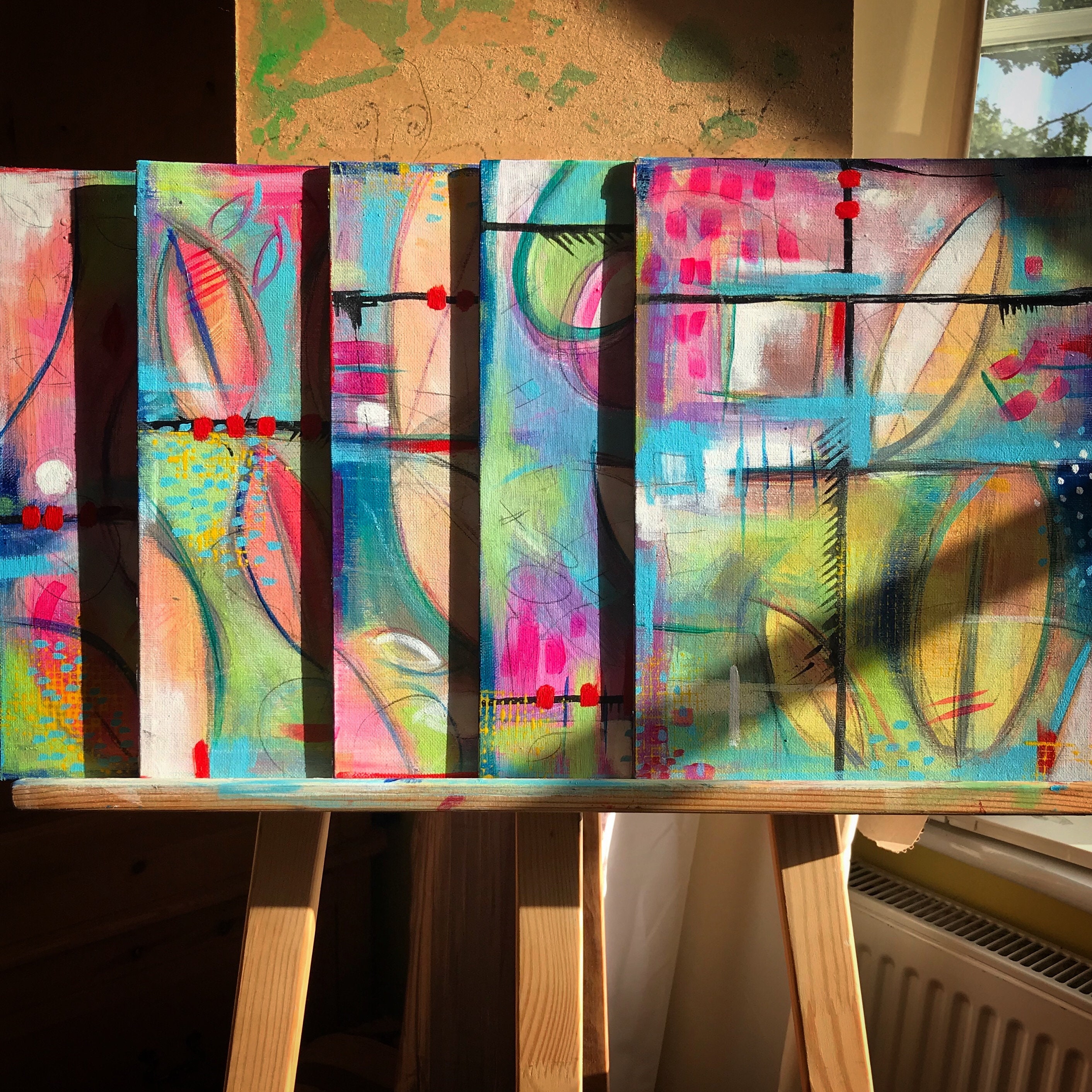 Abstract Painting on Canvas Panel Ready Made Size 9 X - Etsy