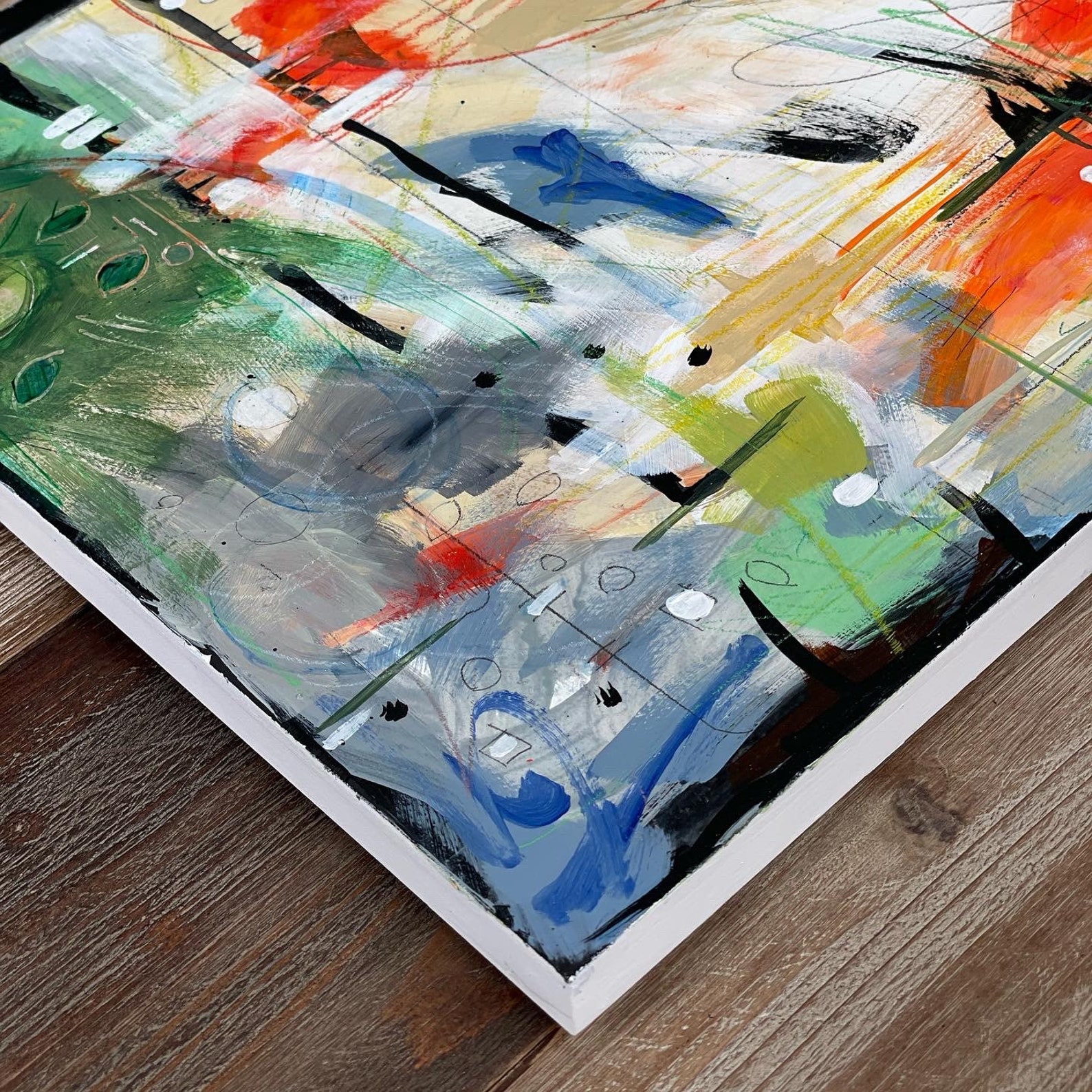 Modern Abstract Acrylic Painting on Cradle Board - 12x12" - Etsy