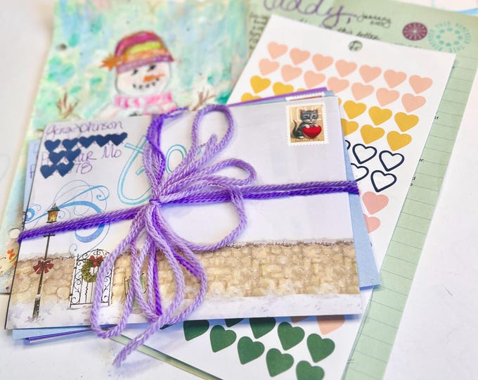 January Good Junk Mail Monthly Letter Club Pen Pal Letters Winter Scrap ...