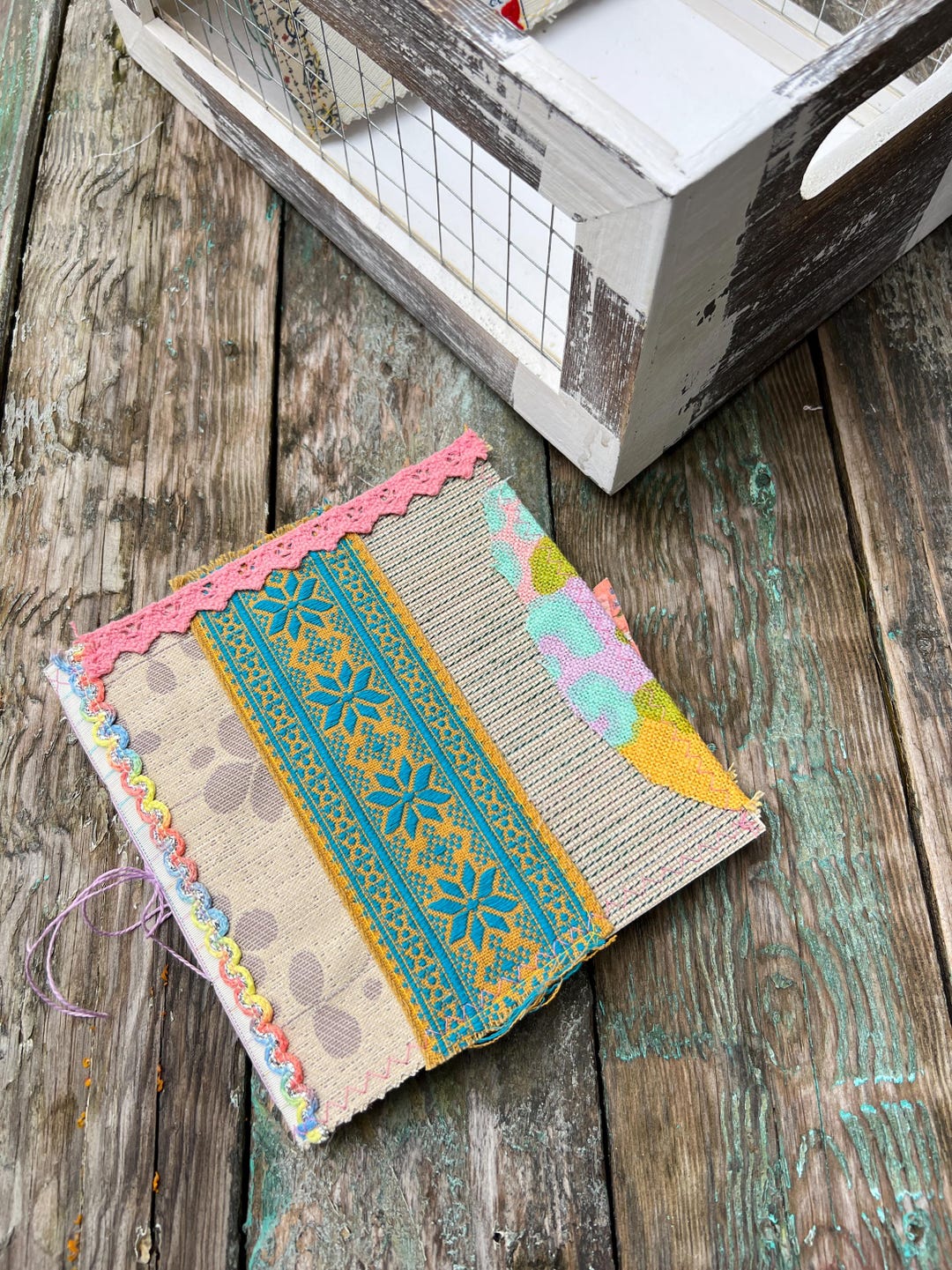 Upcycled Upholstery Fabric Journal, Thrifted Wallpaper Art Journal - Etsy