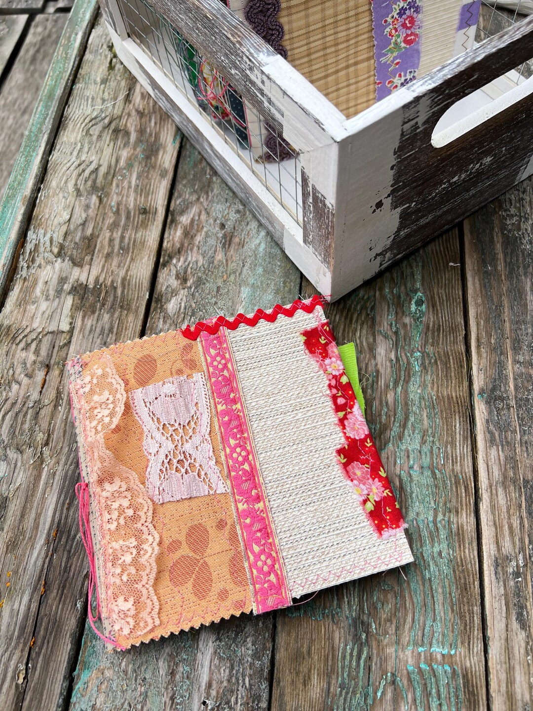 Upcycled Upholstery Fabric Journal, Thrifted Wallpaper Art Journal - Etsy