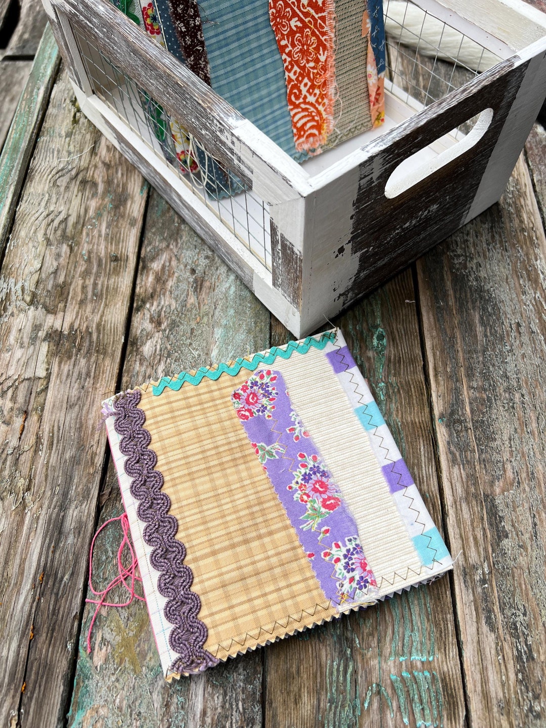 Upcycled Upholstery Fabric Journal, Thrifted Wallpaper Art Journal - Etsy