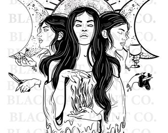 Hecate Art Print multiple Colors - Etsy