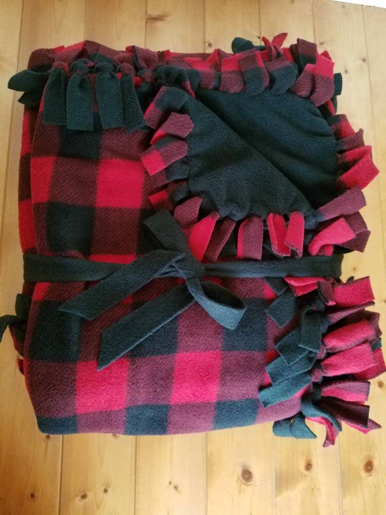 Buffalo Plaid Plush Fleece Throw Buffalo Plaid Blanket Red and Black ...