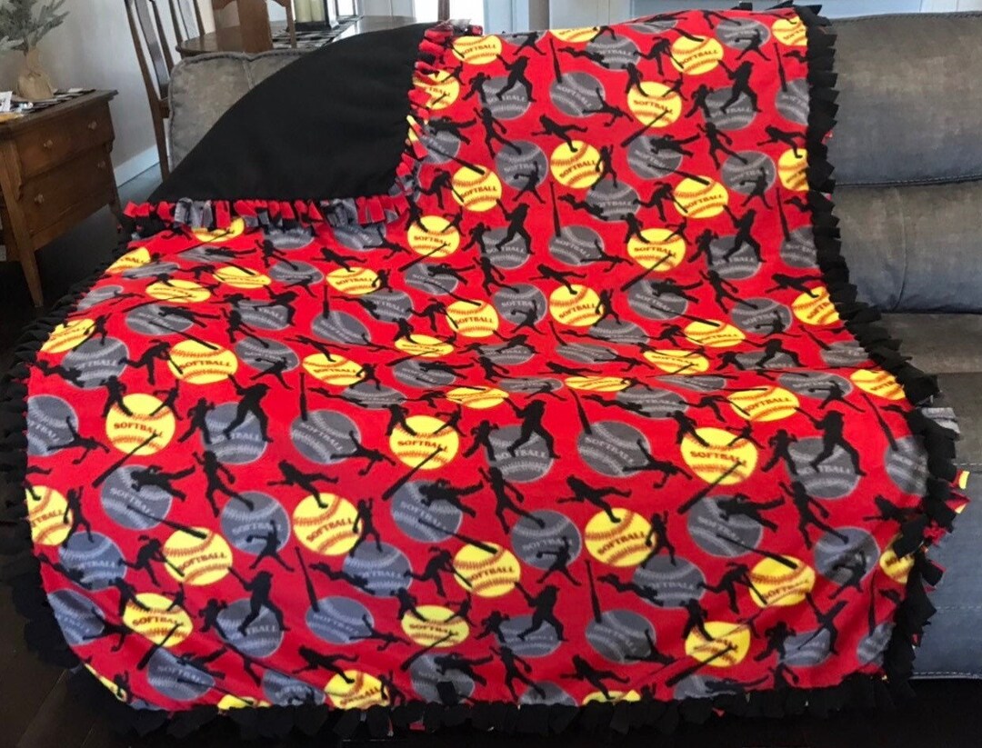 Softball Fleece Throw - Softball Fleece Blanket - Softball Fleece No ...