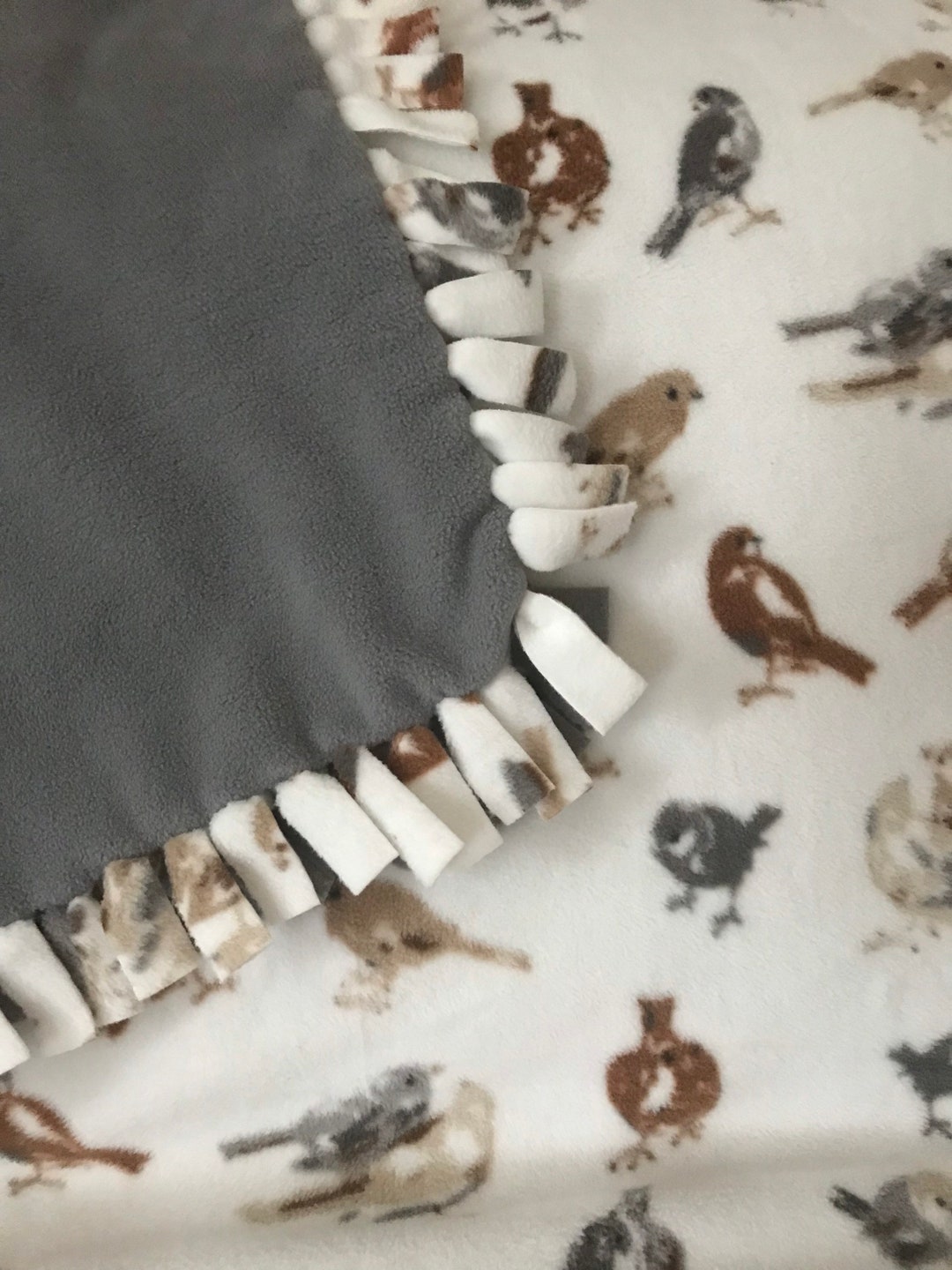 Birds Fleece Blanket, No Sew Bird Throw, Wildlife Blanket, Bird Lovers ...