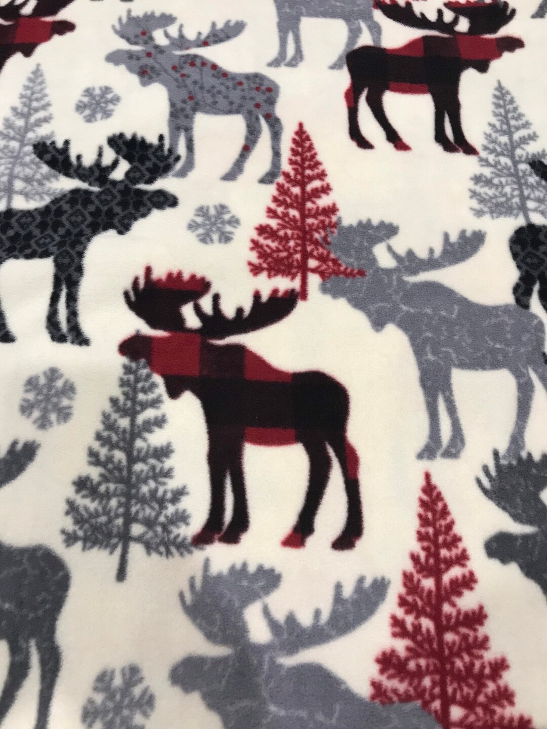 Aspens Red and Black Buffalo Check Fleece Moose Fleece - Etsy
