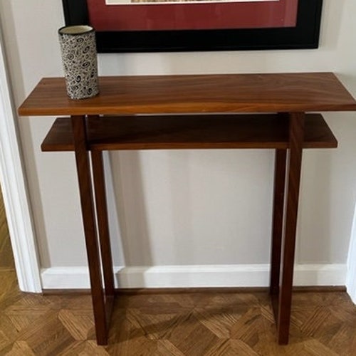 Console Hallway Table Walnut Wood Entryway Table With Two - Etsy