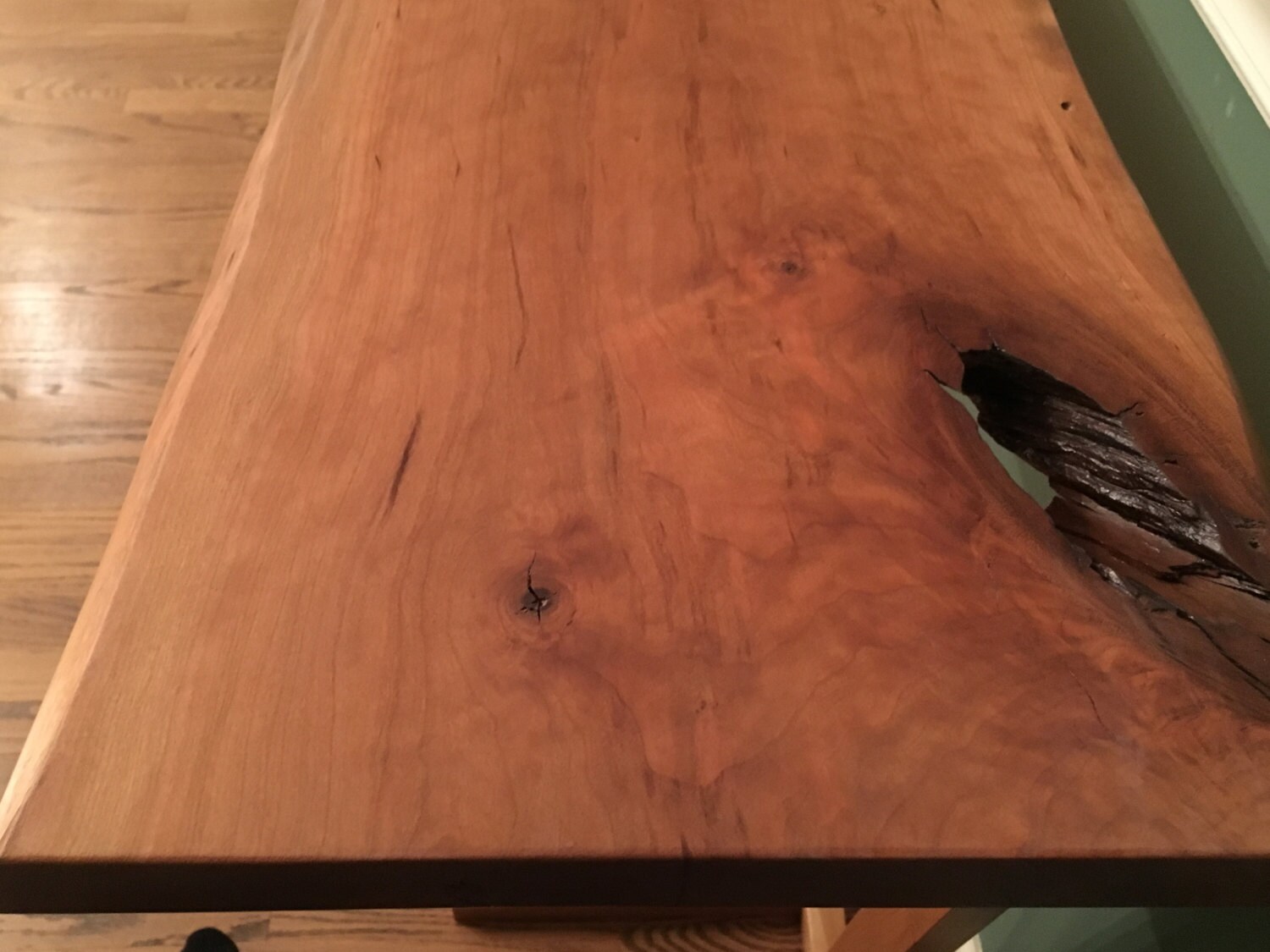 Live Edge Cherry Console Table, Entryway Table - Etsy