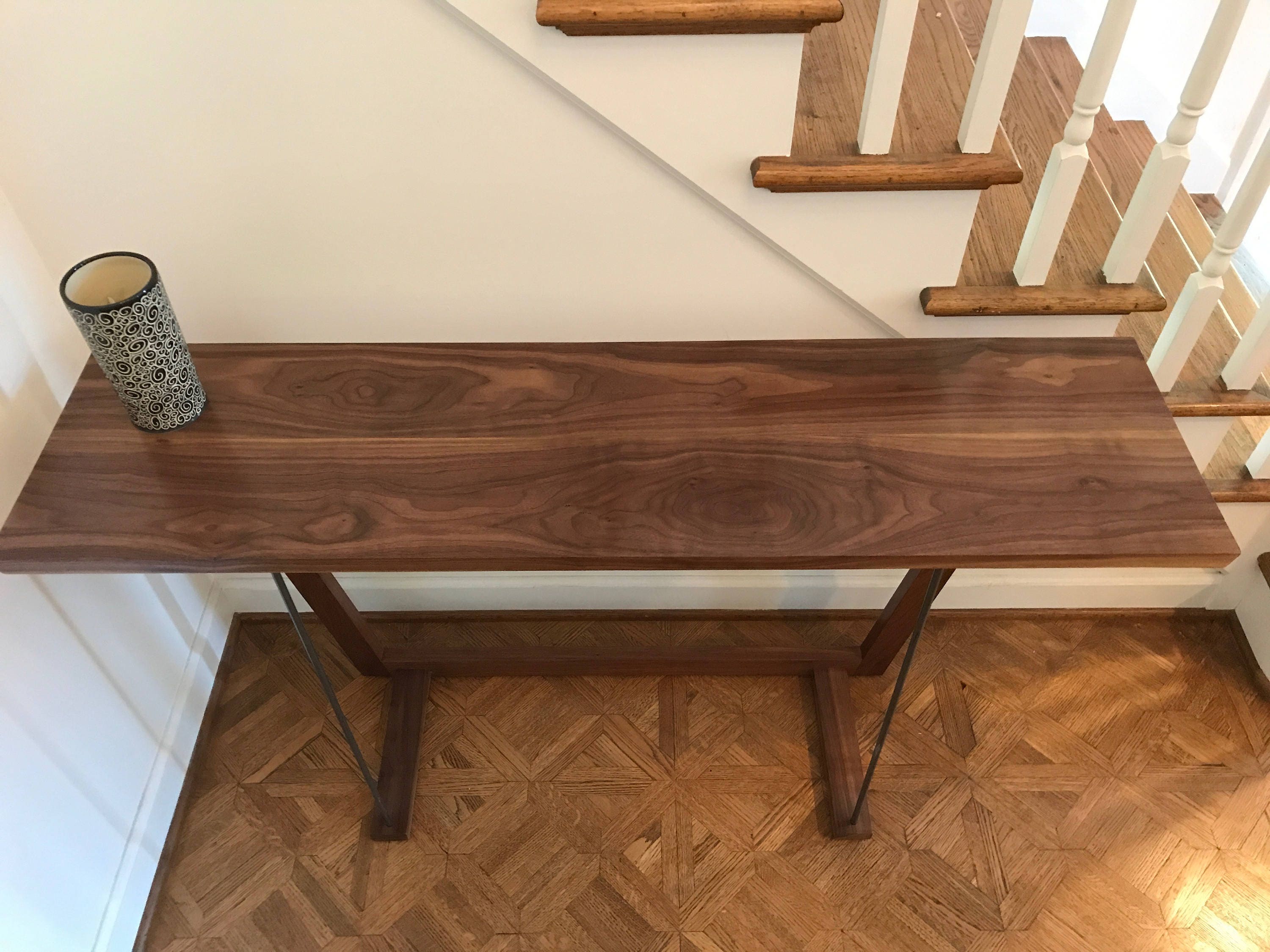 Walnut Console Entry Way Table - Etsy