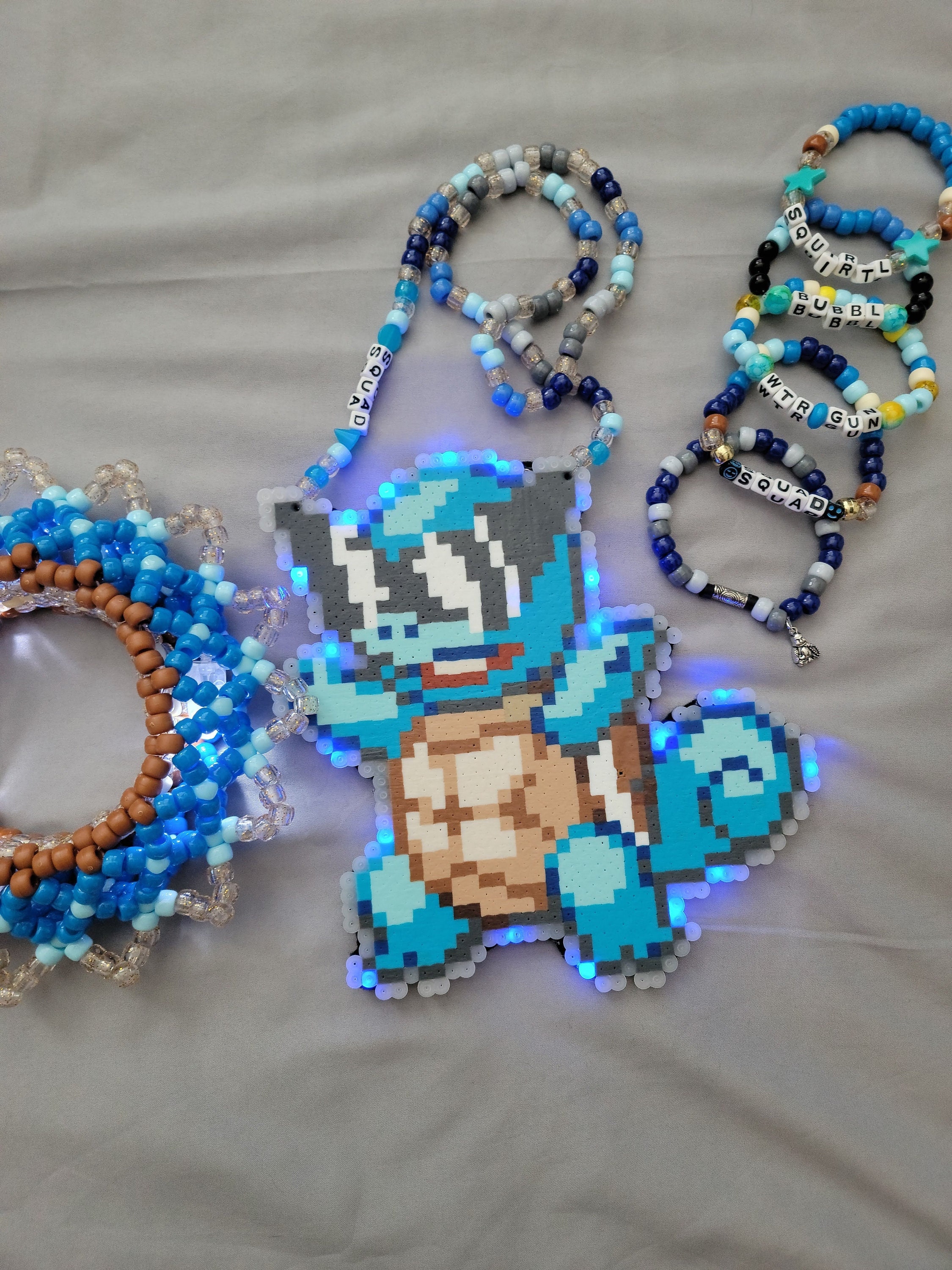 Squirtle Squad Perler Kandi Necklace for EDM Music Festival and Rave ...