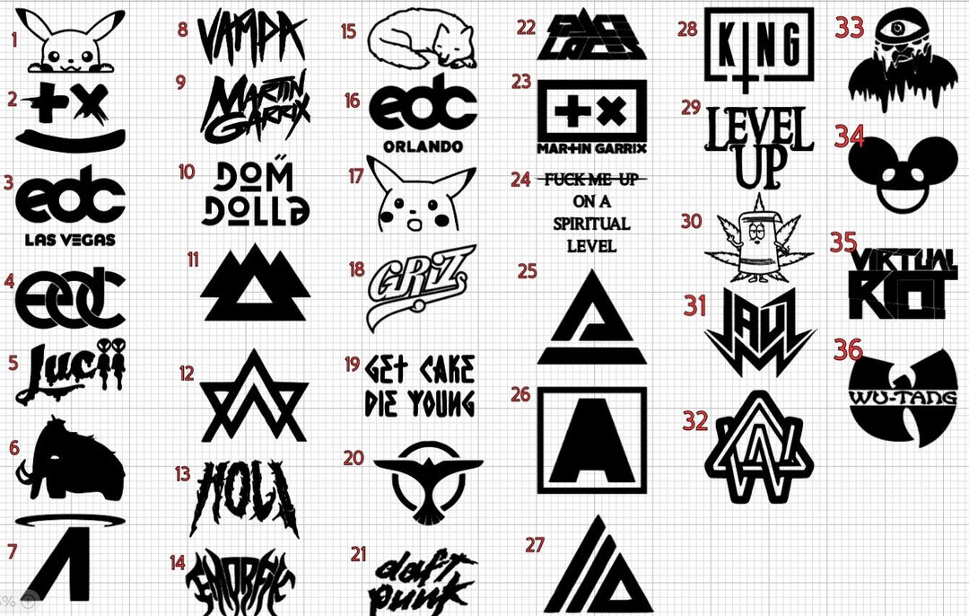 Custom EDM or Anime Logo Vinyl Weather Proof Fade Proof Colorful ...